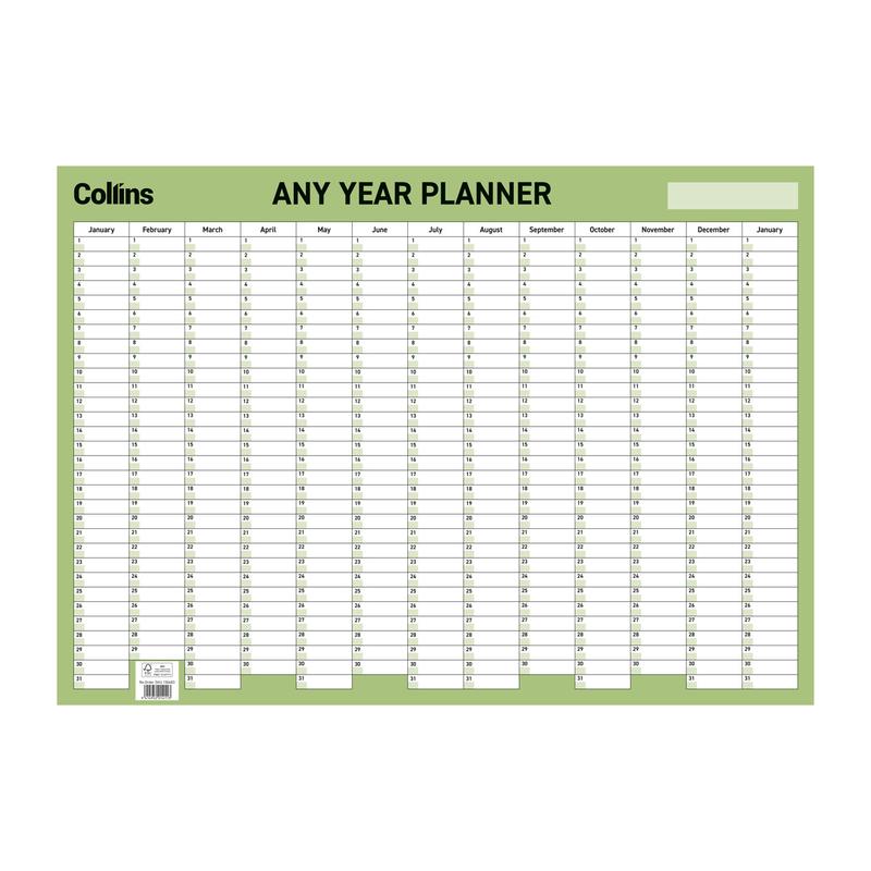 Wallplanner Laminated - Collins 695x495mm with Pen — Marston Moor