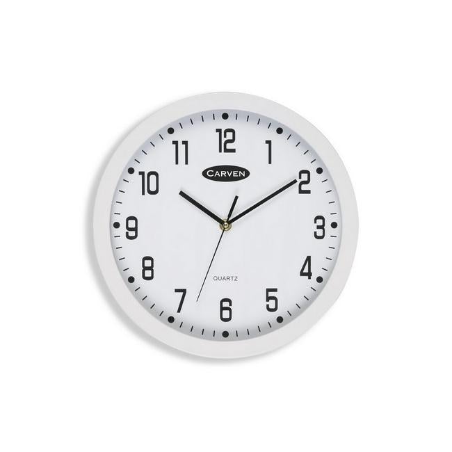 Carven clock 300mm white frame — Marston Moor